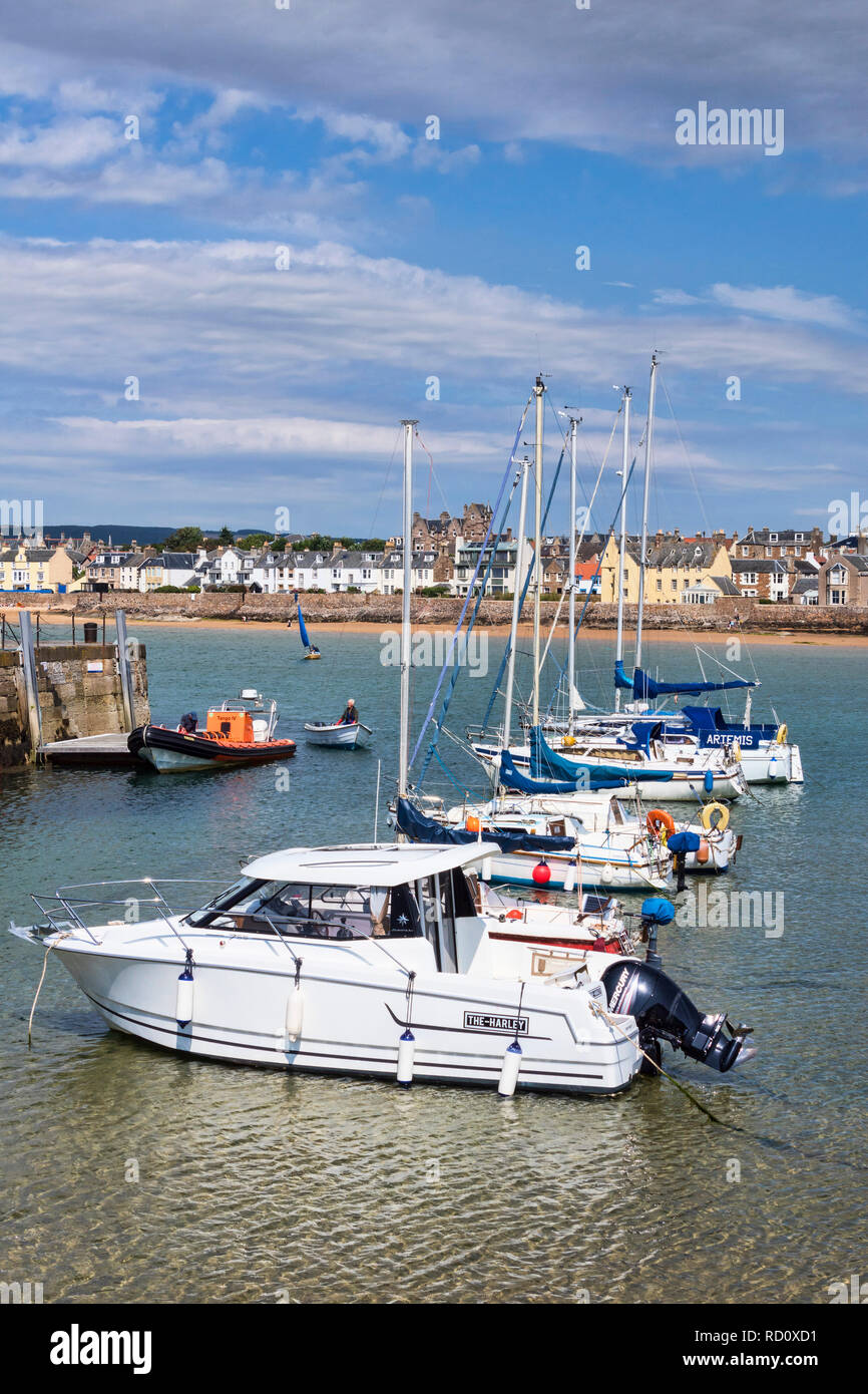 Elie beach, Harbour, boats, sands, Neuk of Fife, Fifeshire, Scotland ...