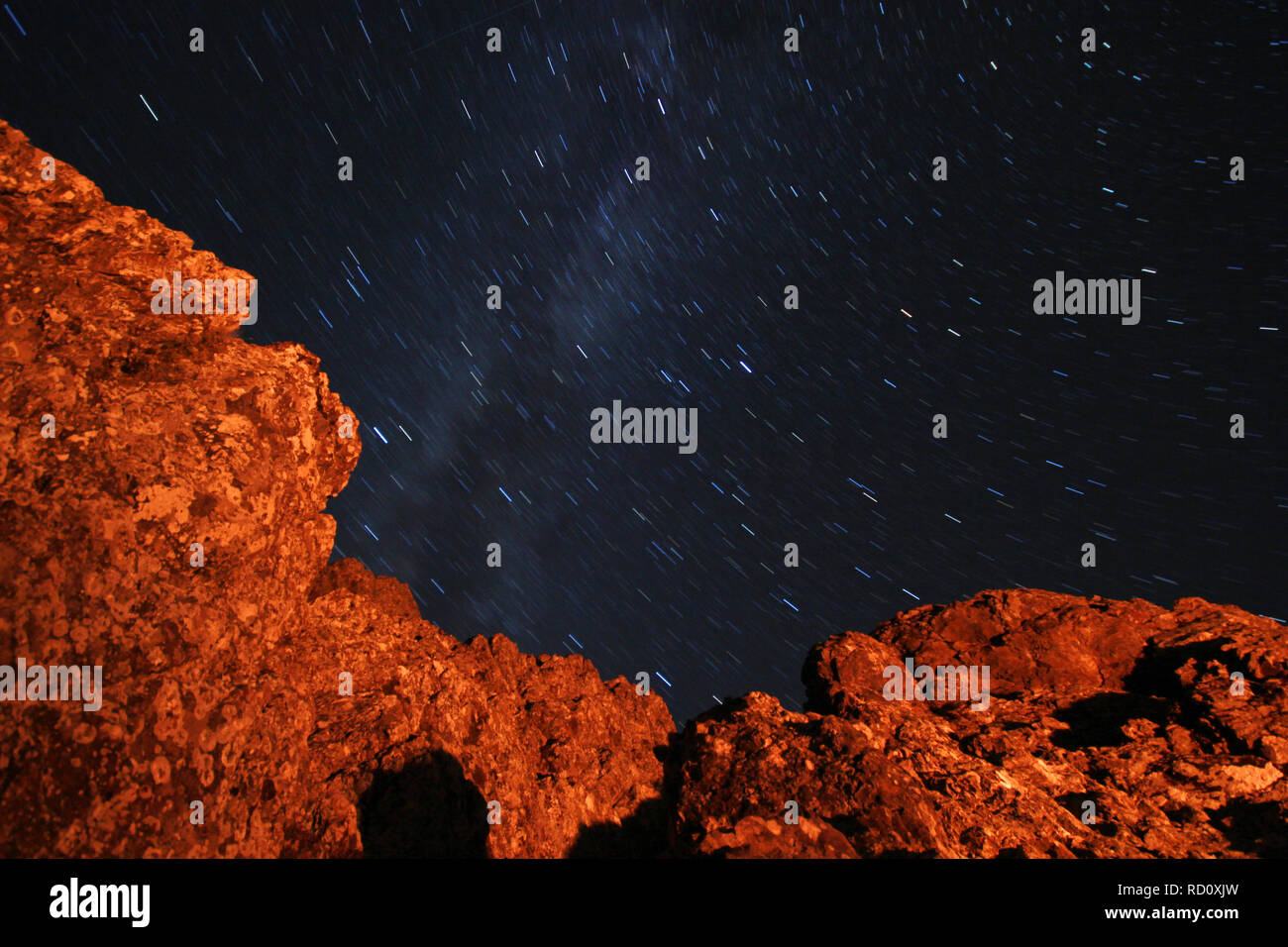 night sky and rocks Stock Photo - Alamy