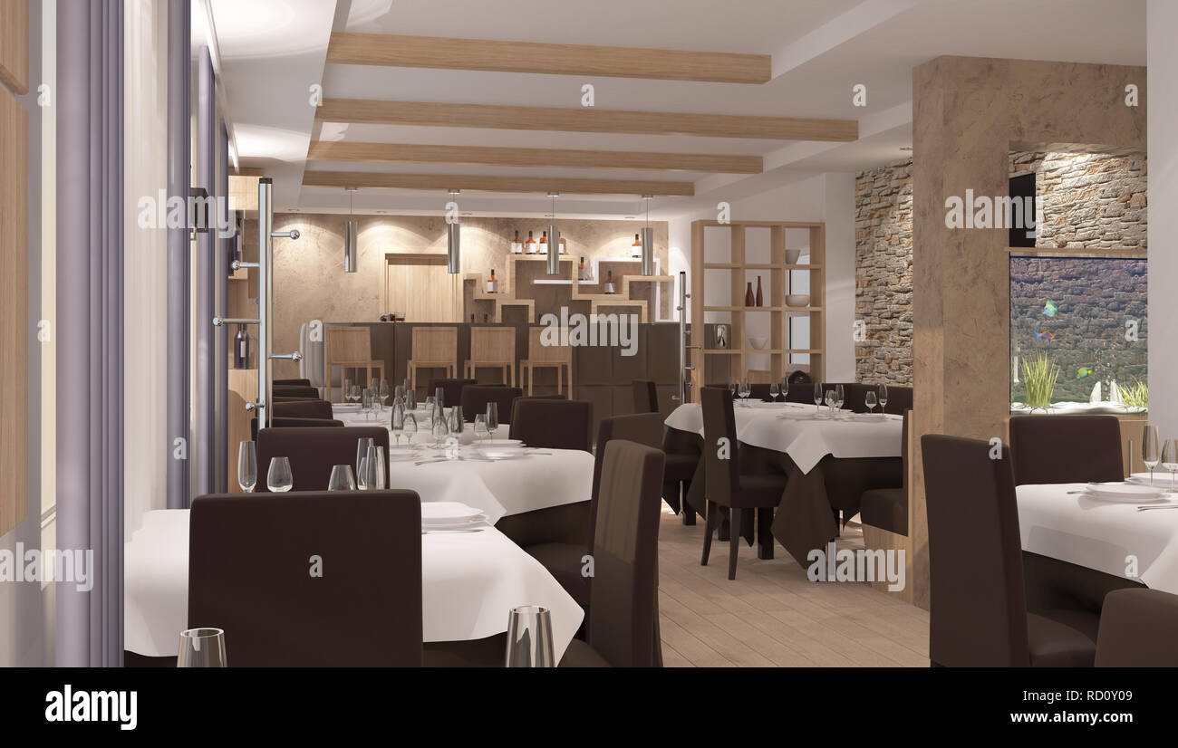 3d render cafe bar interior hi-res stock photography and images - Alamy