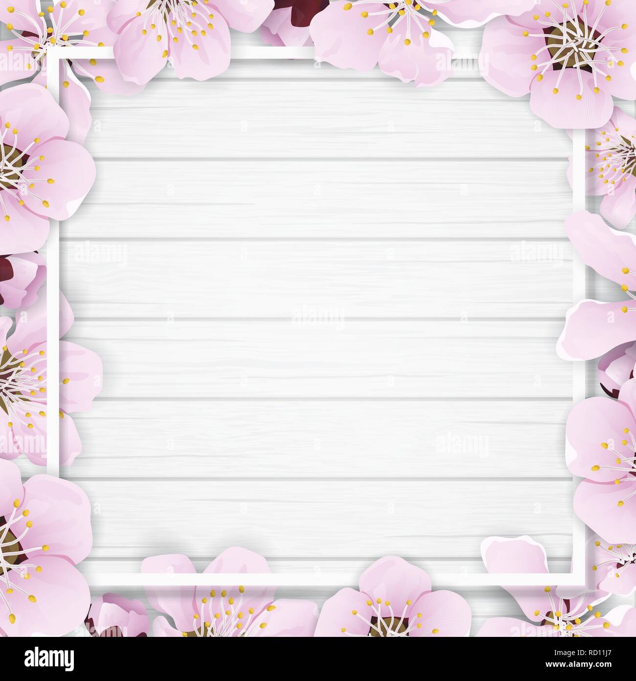 White frame flowers Stock Vector Images - Alamy
