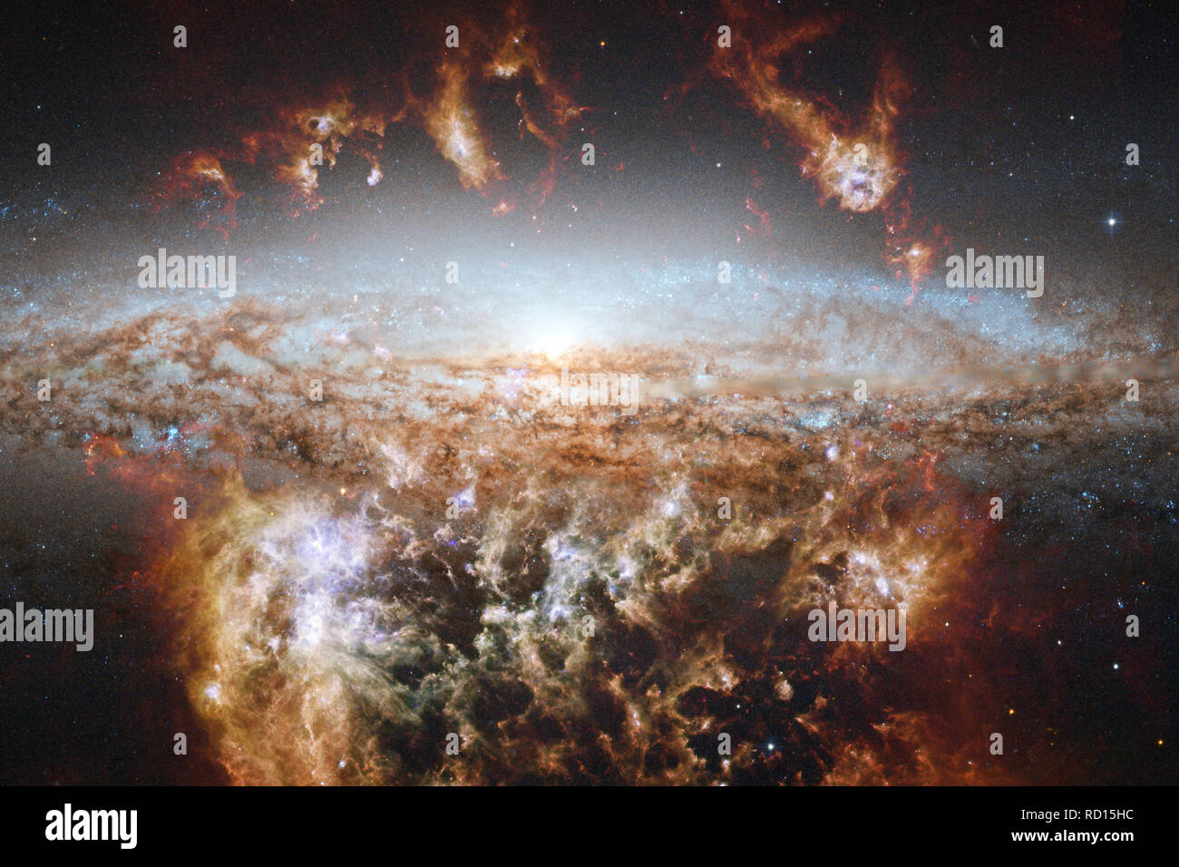 Galaxies, stars and nebulas in awesome space image. Colorful science ...