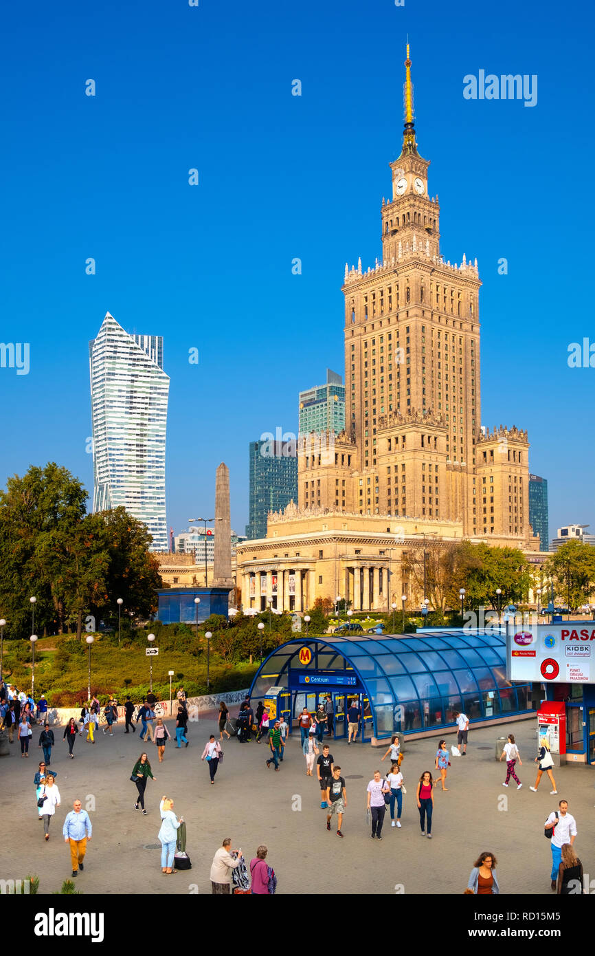 Warsaw, Mazovia / Poland - 2018/09/21: Warsaw city center with Culture ...
