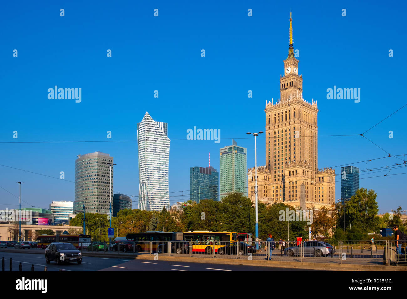 Warsaw, Mazovia / Poland - 2018/09/21: Warsaw city center with Culture ...