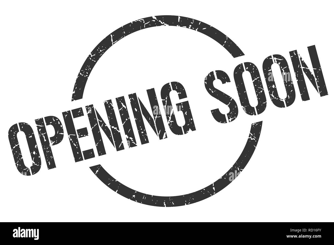 opening soon black round stamp Stock Vector Image & Art - Alamy
