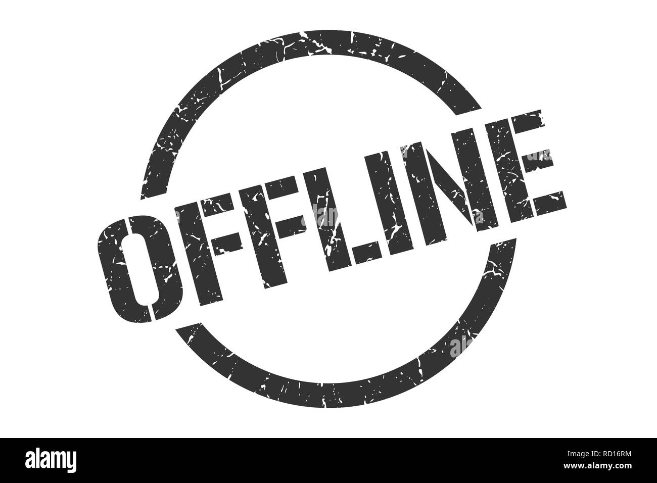 offline black round stamp Stock Vector Image & Art - Alamy