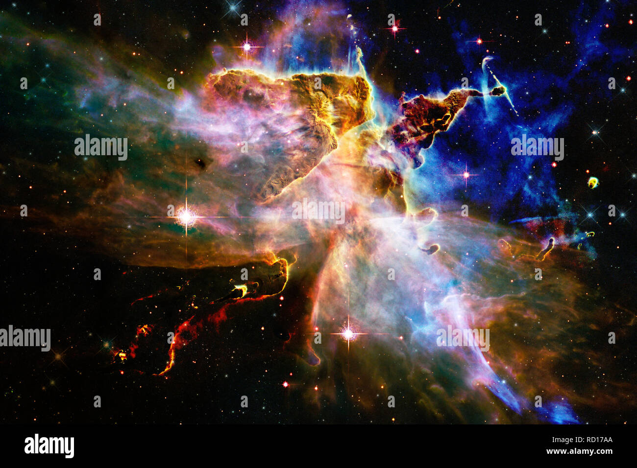 Stars, galaxies and nebulas in awesome cosmic image. Elements of this ...