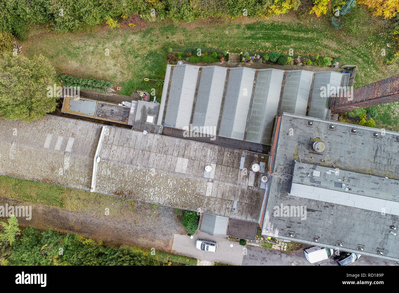 Aerial view old abandoned factory hi-res stock photography and images ...