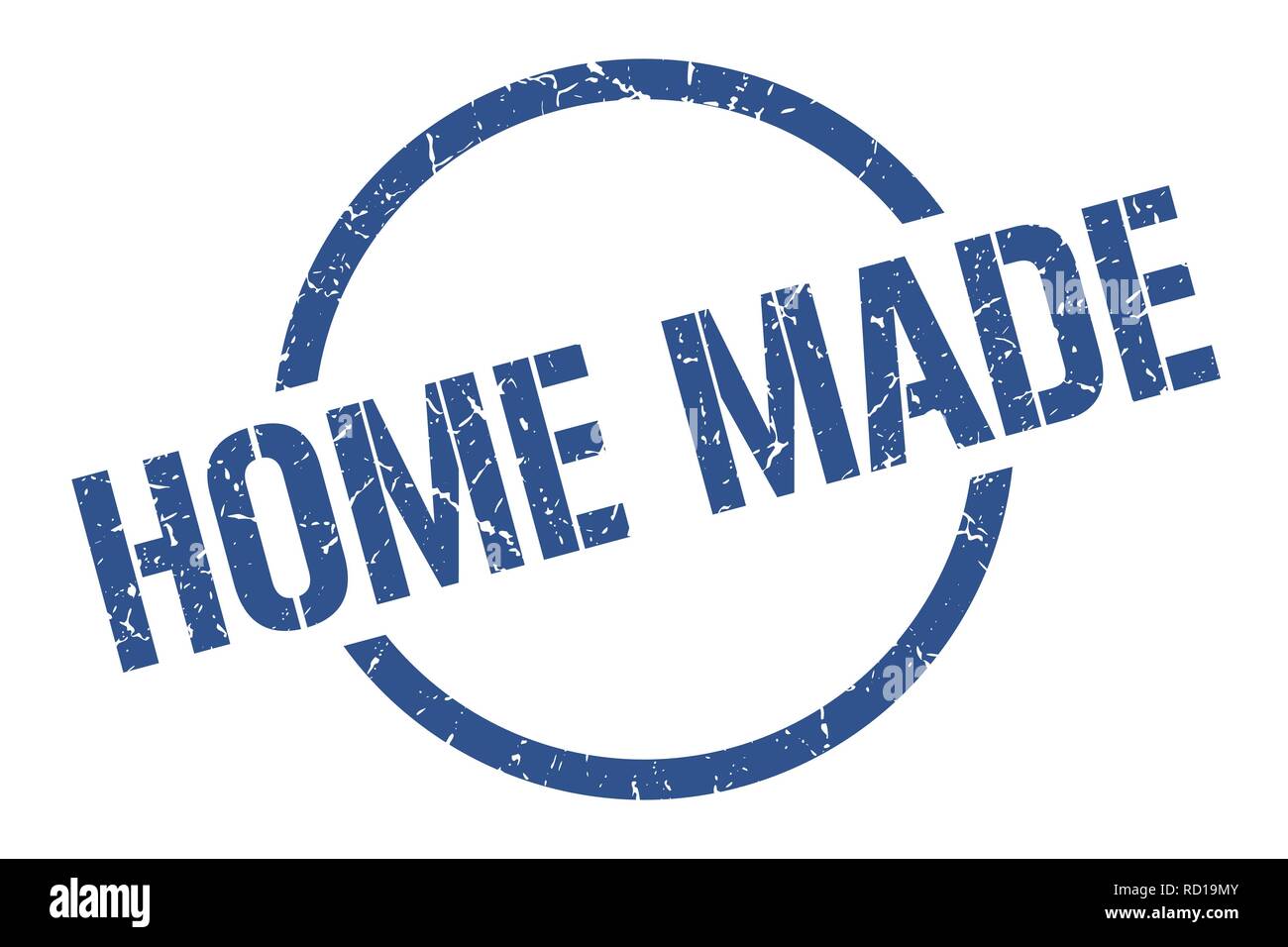 home made blue round stamp Stock Vector Image & Art - Alamy