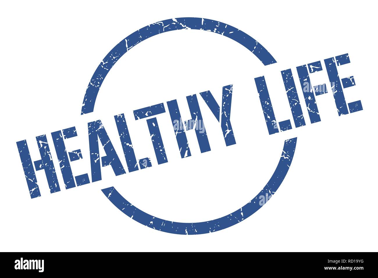 healthy life blue round stamp Stock Vector Image & Art - Alamy