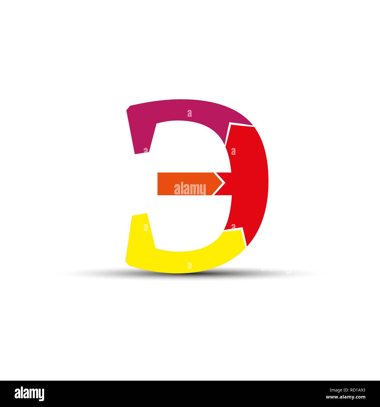 letter E of the Slavic and Cyrillic alphabets is composed of four ...