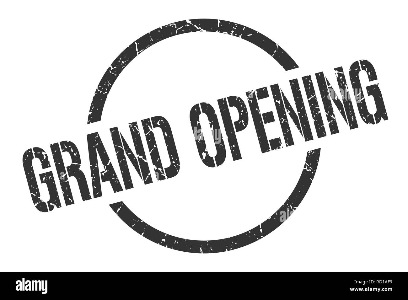 Grand opening stamp Black and White Stock Photos & Images - Alamy