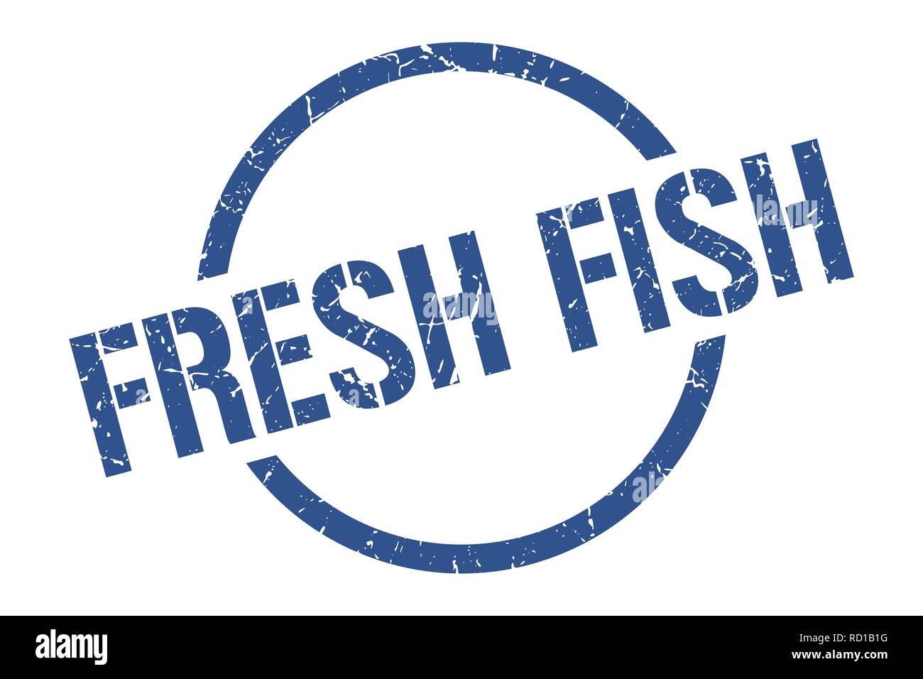 fresh fish blue round stamp Stock Vector Image & Art - Alamy