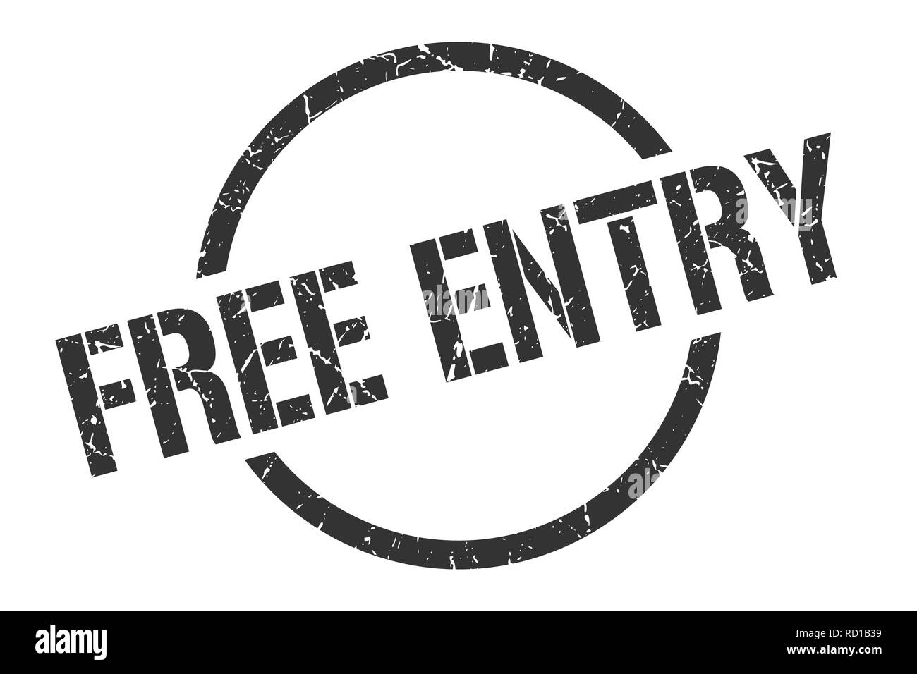free entry black round stamp Stock Vector Image & Art - Alamy