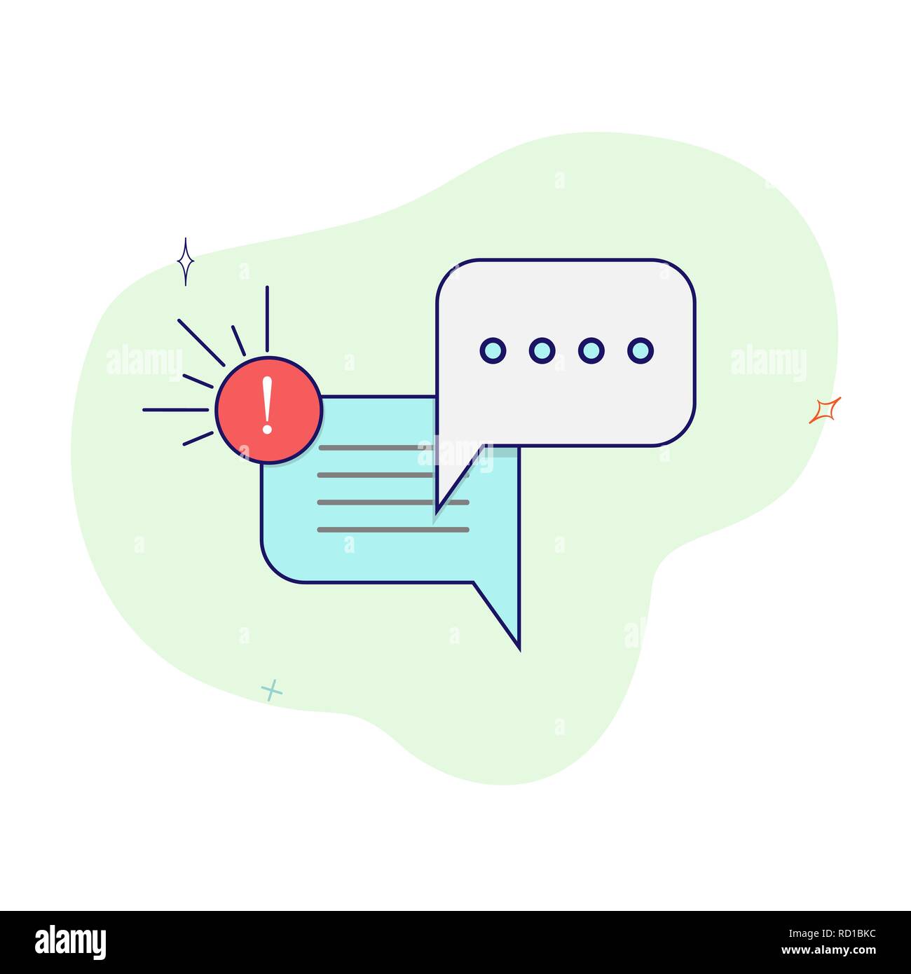 New conversation, chat or conversation message, cloud message Stock ...