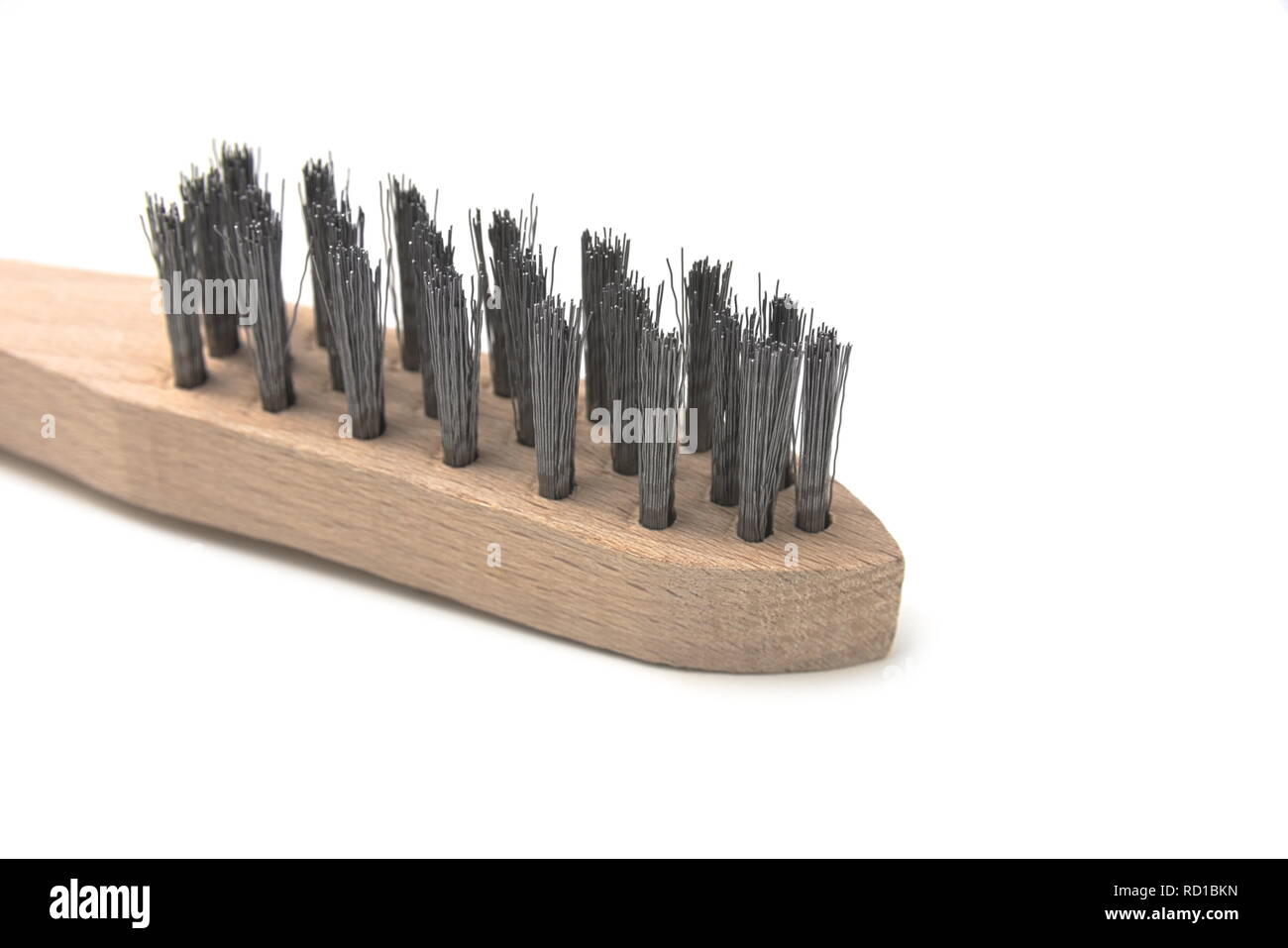 Wire Brush Closeup Isolated on White Background Stock Photo - Alamy