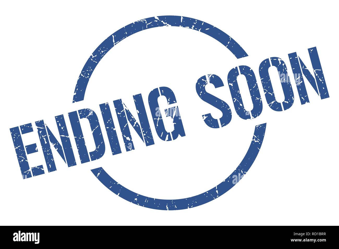 ending soon blue round stamp Stock Vector Image & Art - Alamy