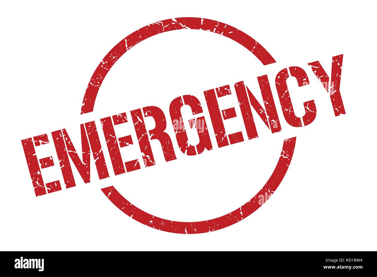 emergency red round stamp Stock Vector Image & Art - Alamy