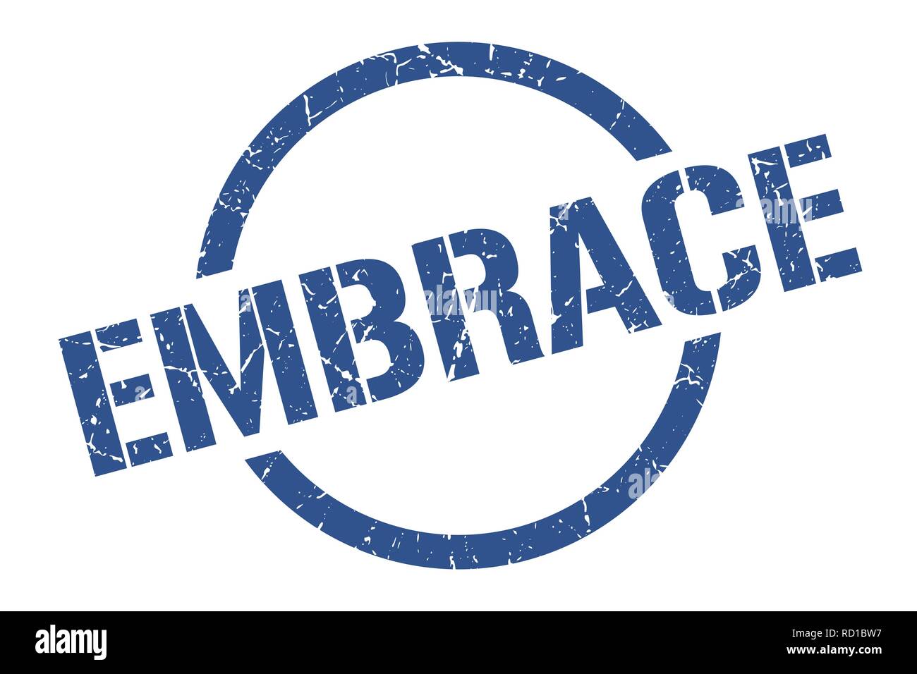 embrace blue round stamp Stock Vector Image & Art - Alamy