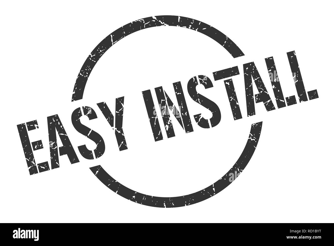 easy install black round stamp Stock Vector Image & Art - Alamy