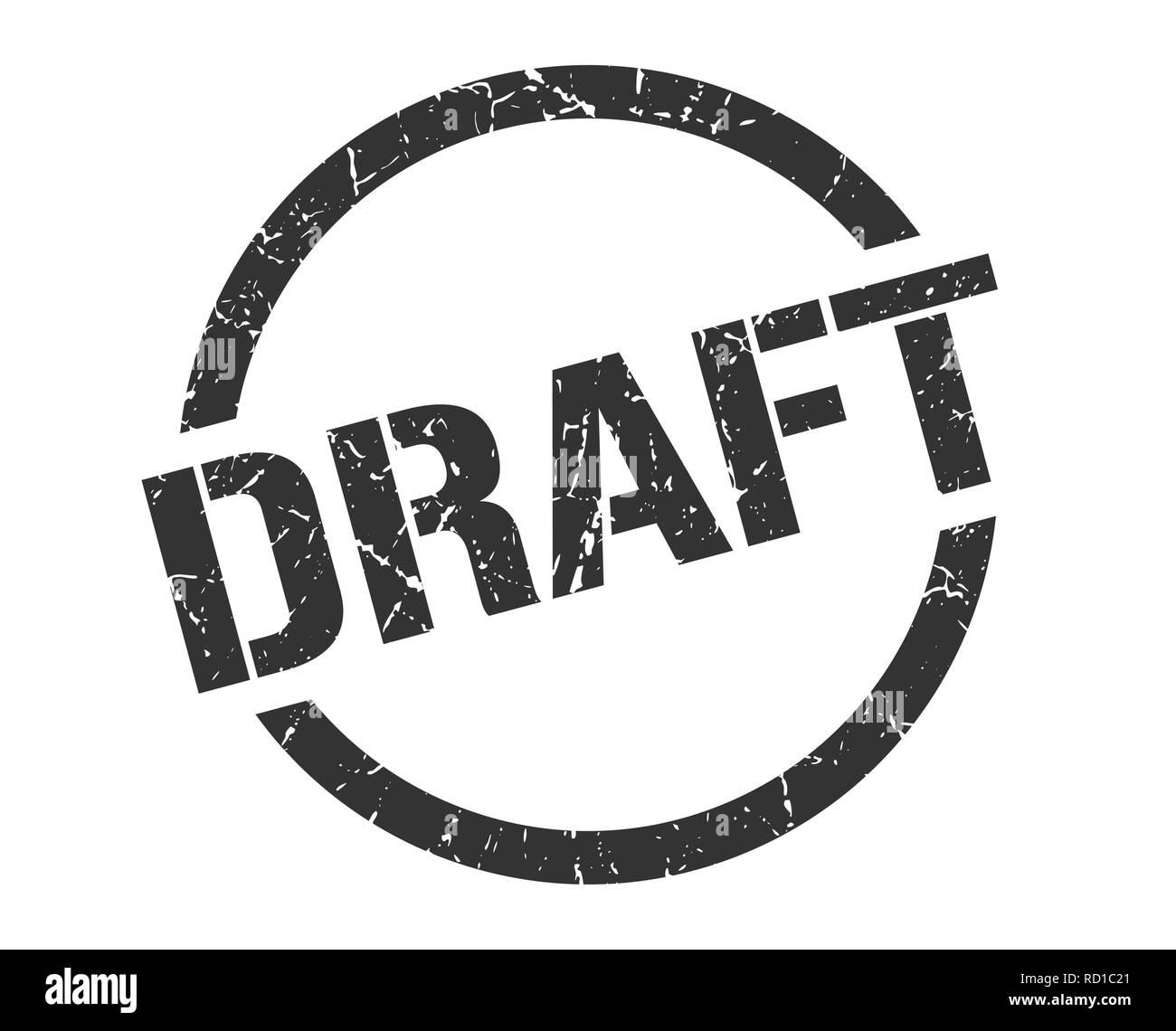 draft black round stamp Stock Vector Image & Art - Alamy