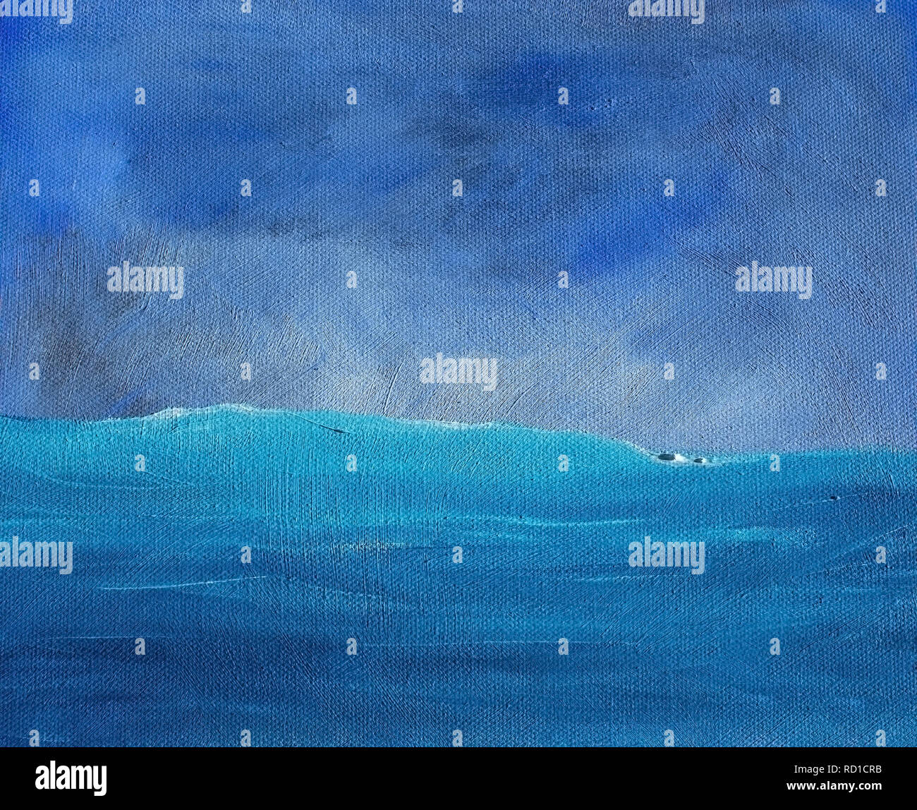 Blue shades sky and ocean abstract saturated oil paint texture ...