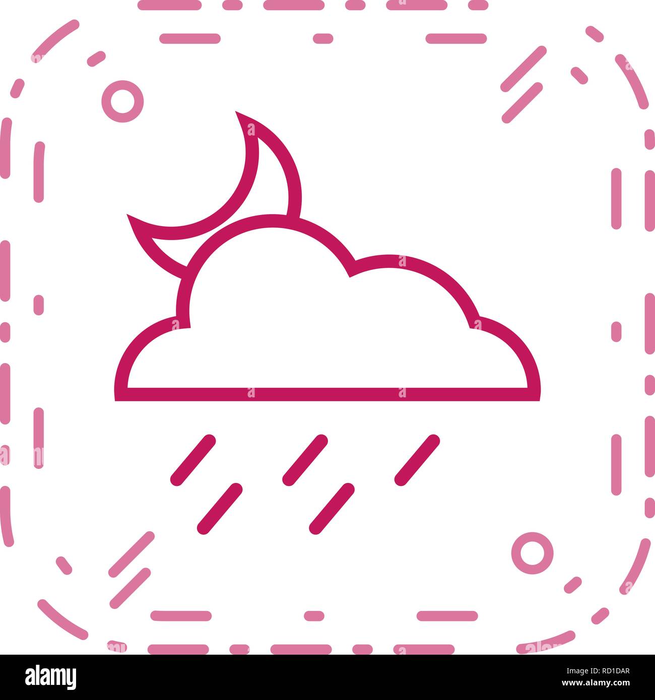 Night Rain Vector Icon For Personal And Commercial Use Stock Vector ...