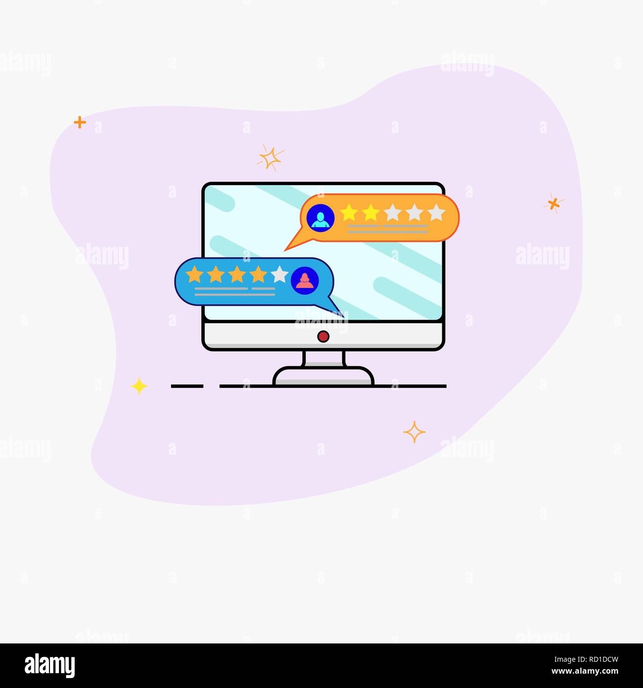 Conversation, chat or conversation on the computer monitor Stock Vector ...