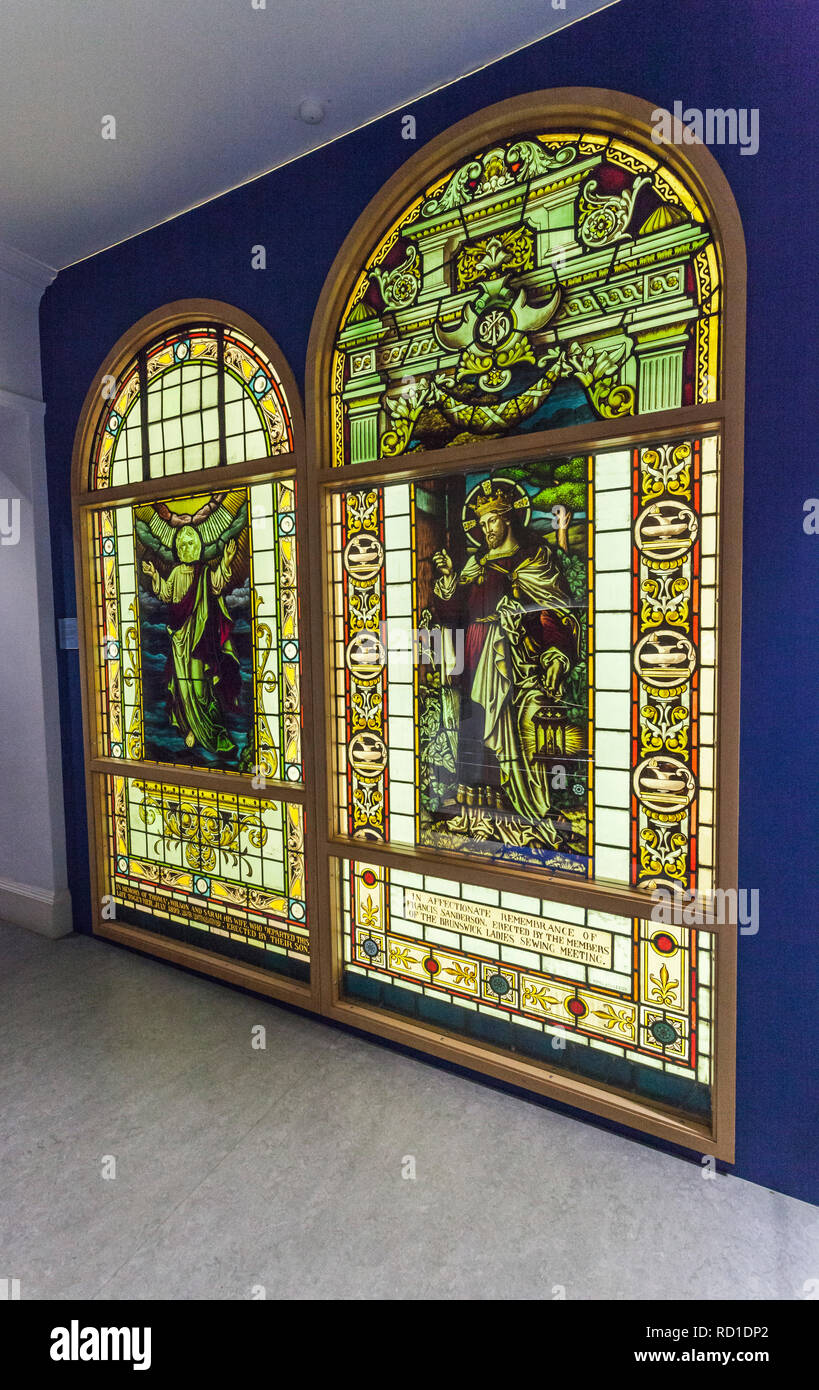 Stain glass windows at the museum in Preston Park,Eaglescliffe,Stockton ...