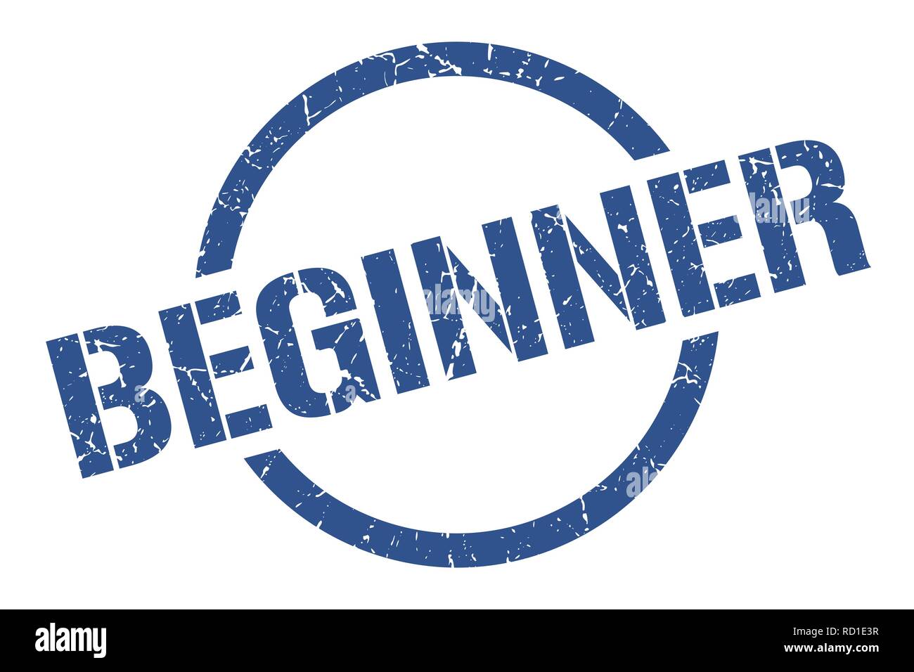 beginner blue round stamp Stock Vector Image & Art - Alamy