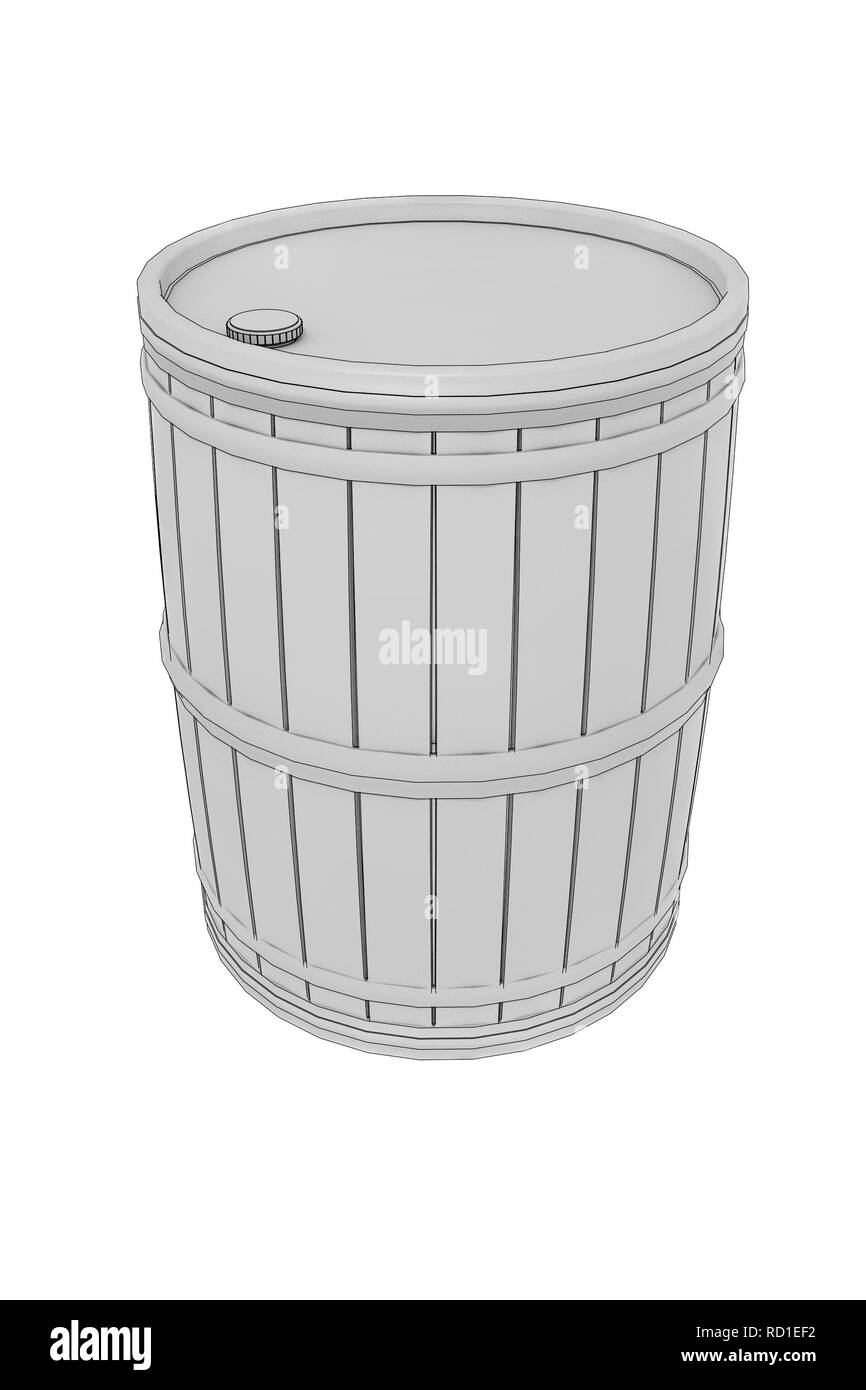 barrel sketch isolated on white background 3d illustration Stock Photo ...