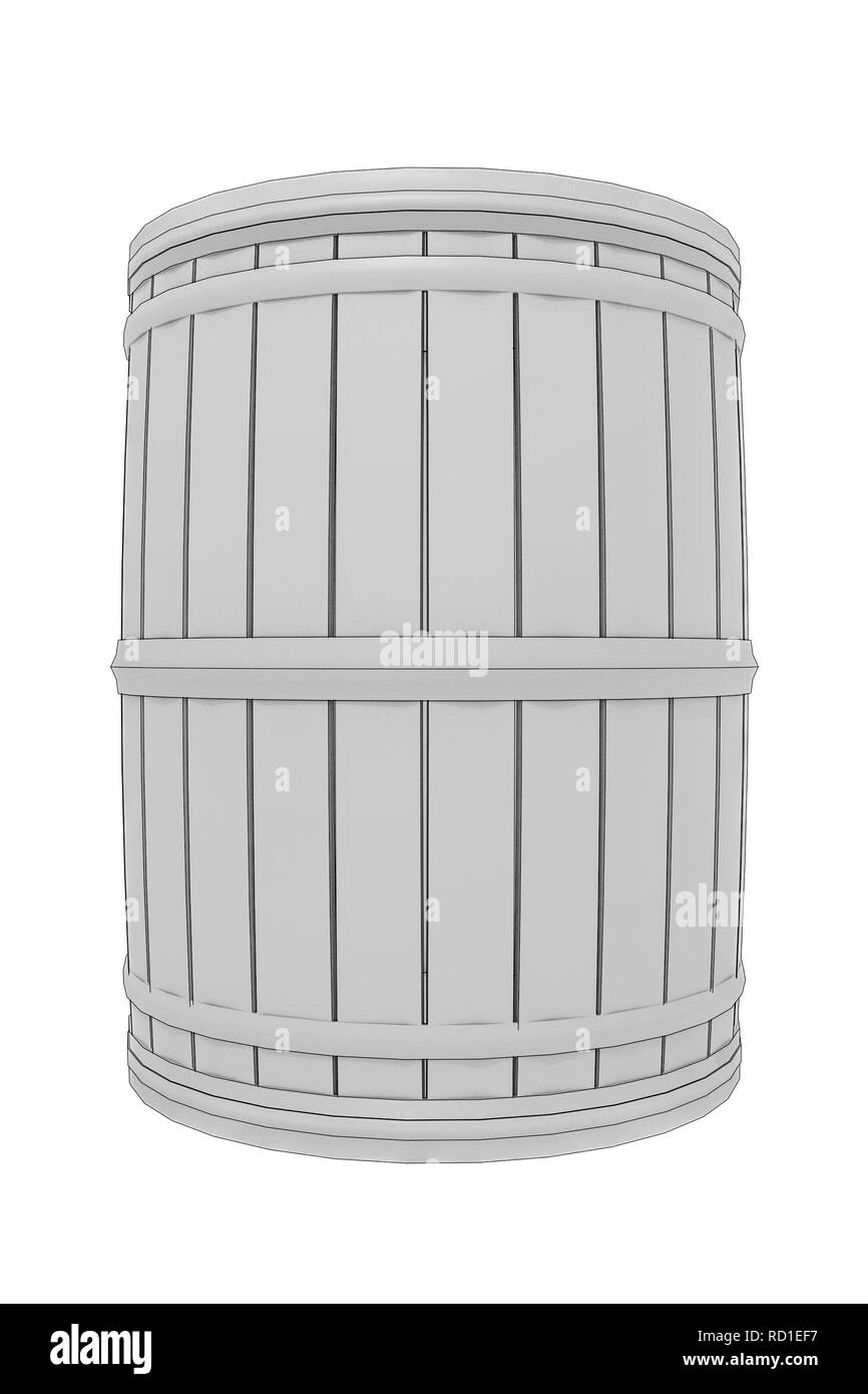 barrell sketch isolated on white background 3d illustration Stock Photo ...