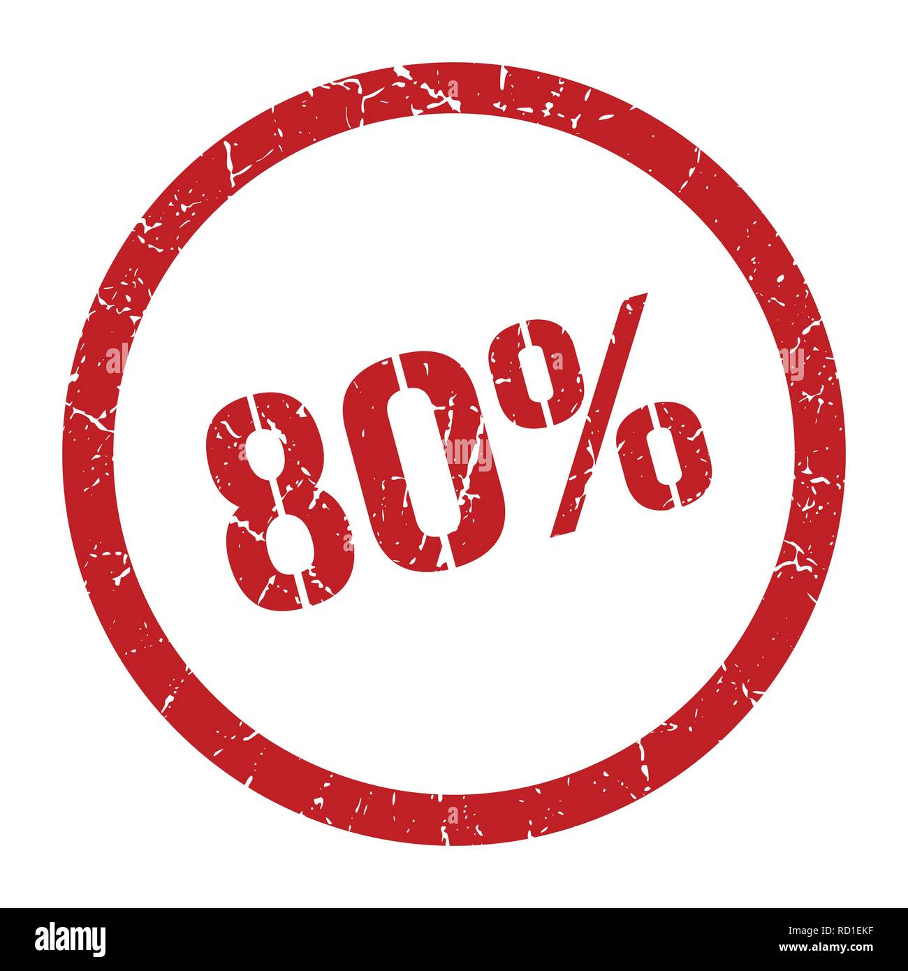 80% red round stamp Stock Vector Image & Art - Alamy