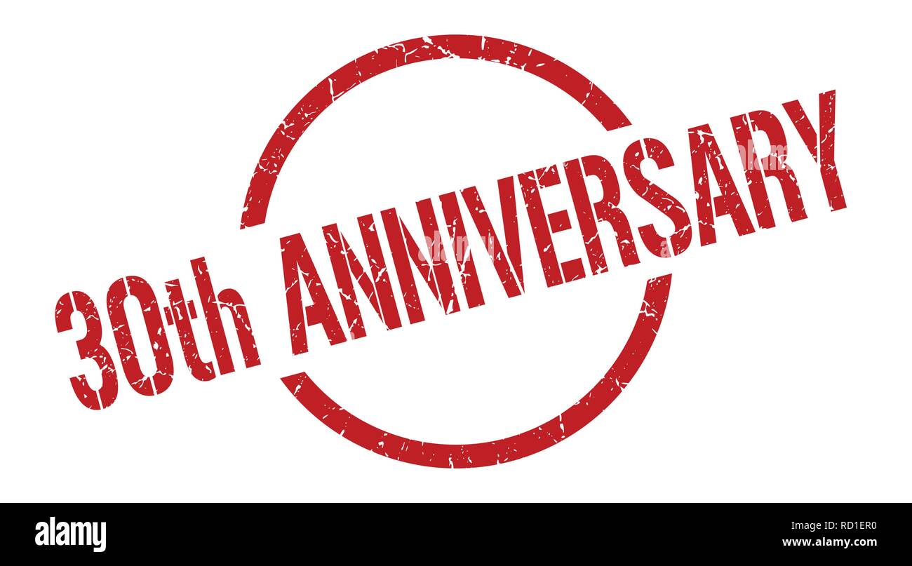 30th anniversary red round stamp Stock Vector Image & Art - Alamy
