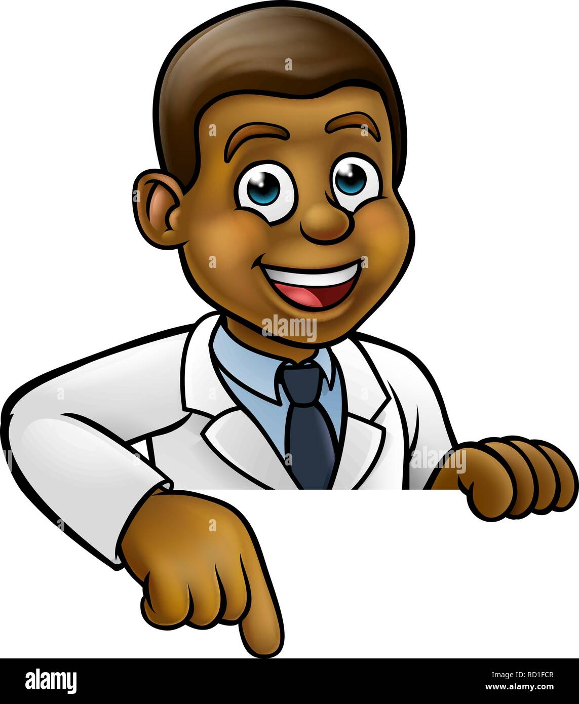 Pointing Cartoon Scientist Character Sign Stock Vector Image & Art - Alamy