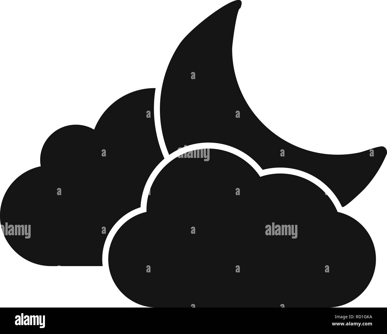 Cloud And Moon Vector Icon For Personal And Commercial Use Stock Vector ...