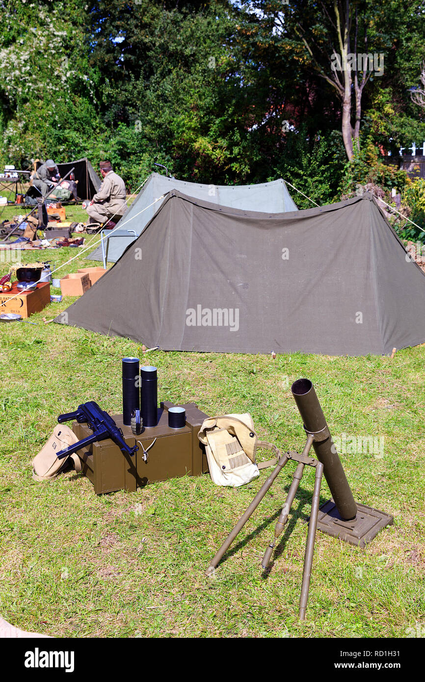 Mock up WWII field camp at the North Thoreby 40's weekend, Lincolnshire ...