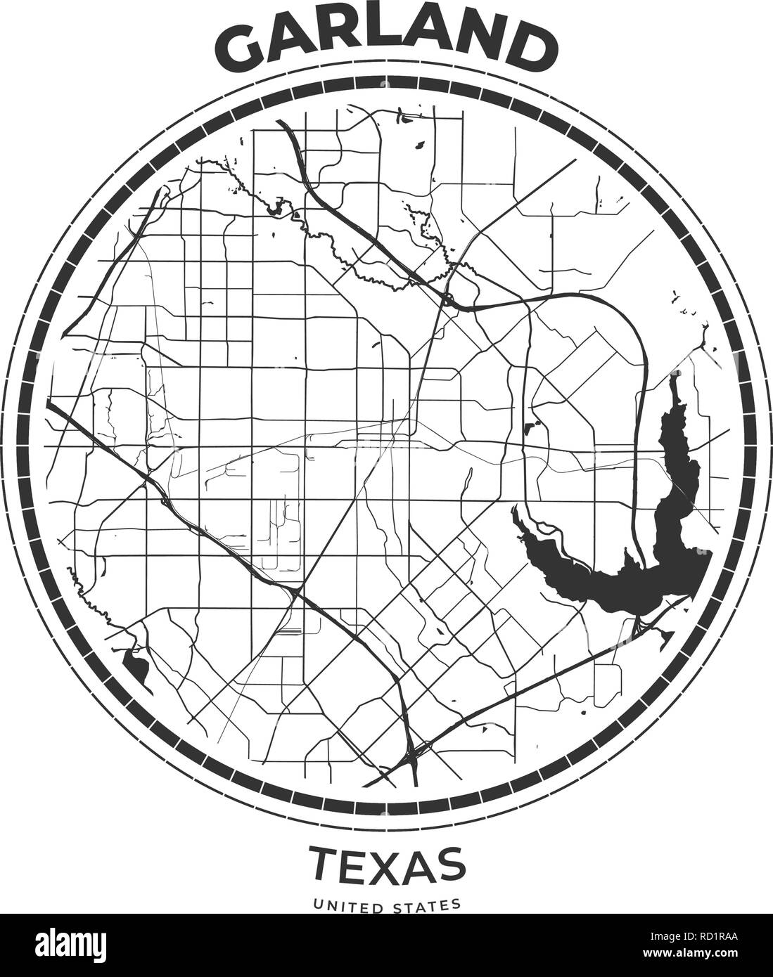 Garland map hi-res stock photography and images - Alamy