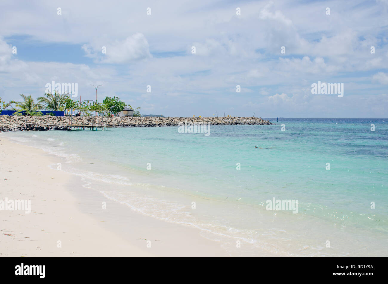 landscape the beautiful island on Maldives Stock Photo - Alamy