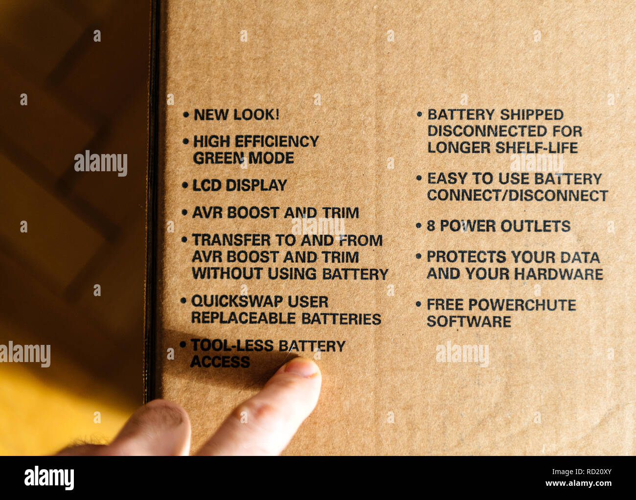 PARIS, FRANCE - MAR 29, 2018: Man reading specification of the APC ...