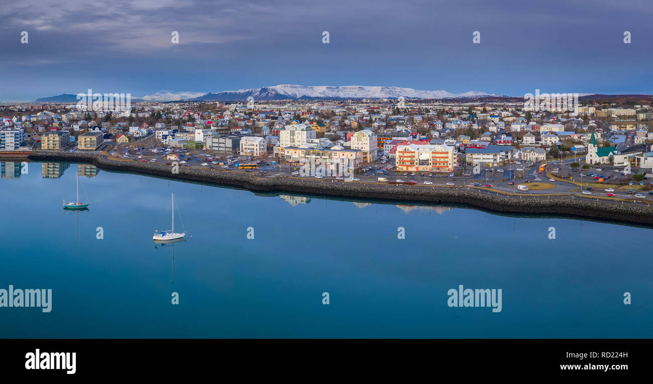Aerial view of hafnarfjordur hi-res stock photography and images - Alamy