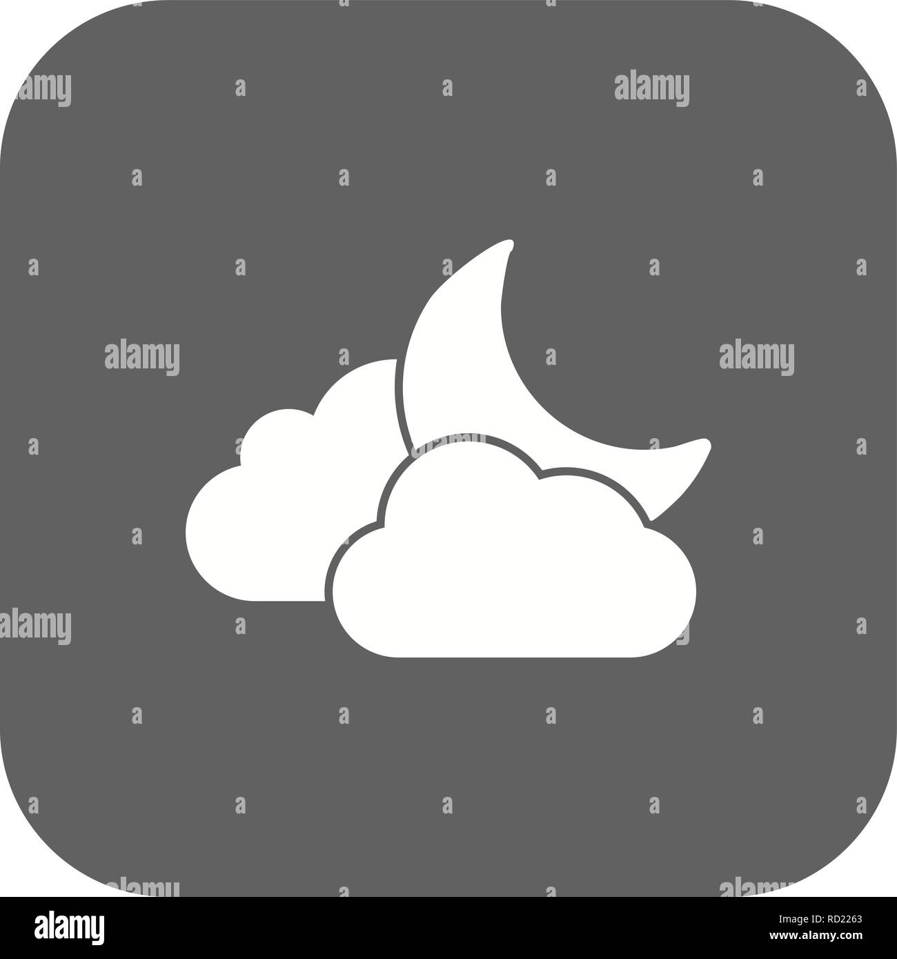 Cloud And Moon Vector Icon For Personal And Commercial Use Stock Vector ...