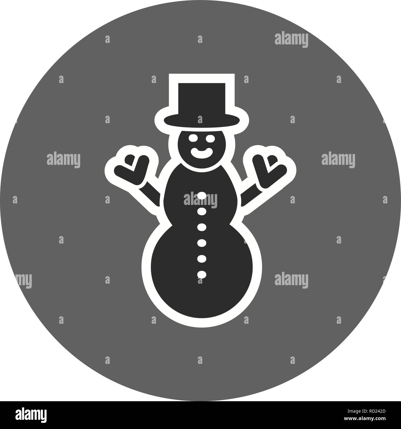 Snowman icons set flat Black and White Stock Photos & Images - Alamy