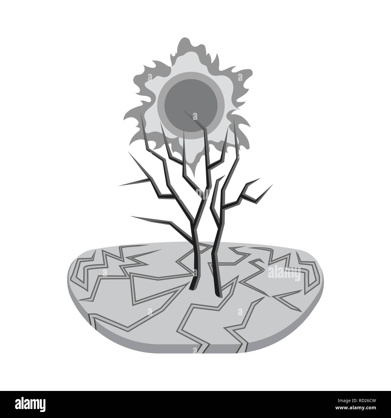 Vector illustration of nature and apocalypse sign. Collection of nature ...