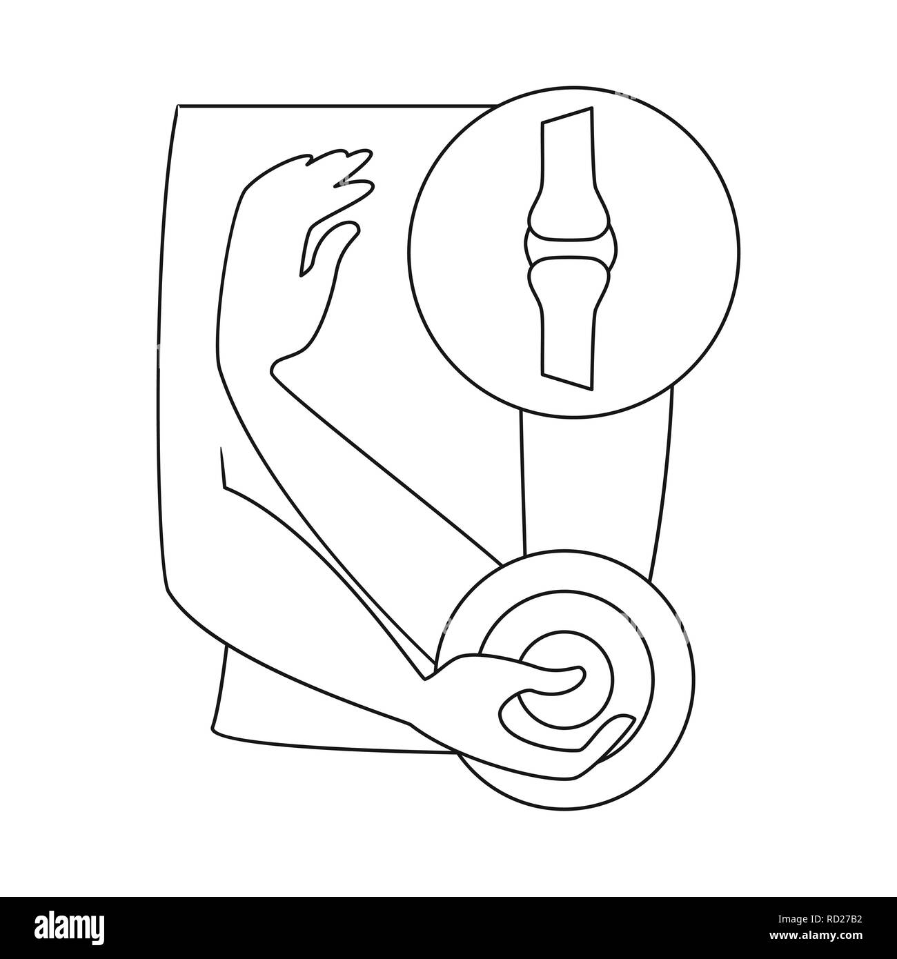 Vector illustration of bone and inflammation symbol. Set of bone and ...