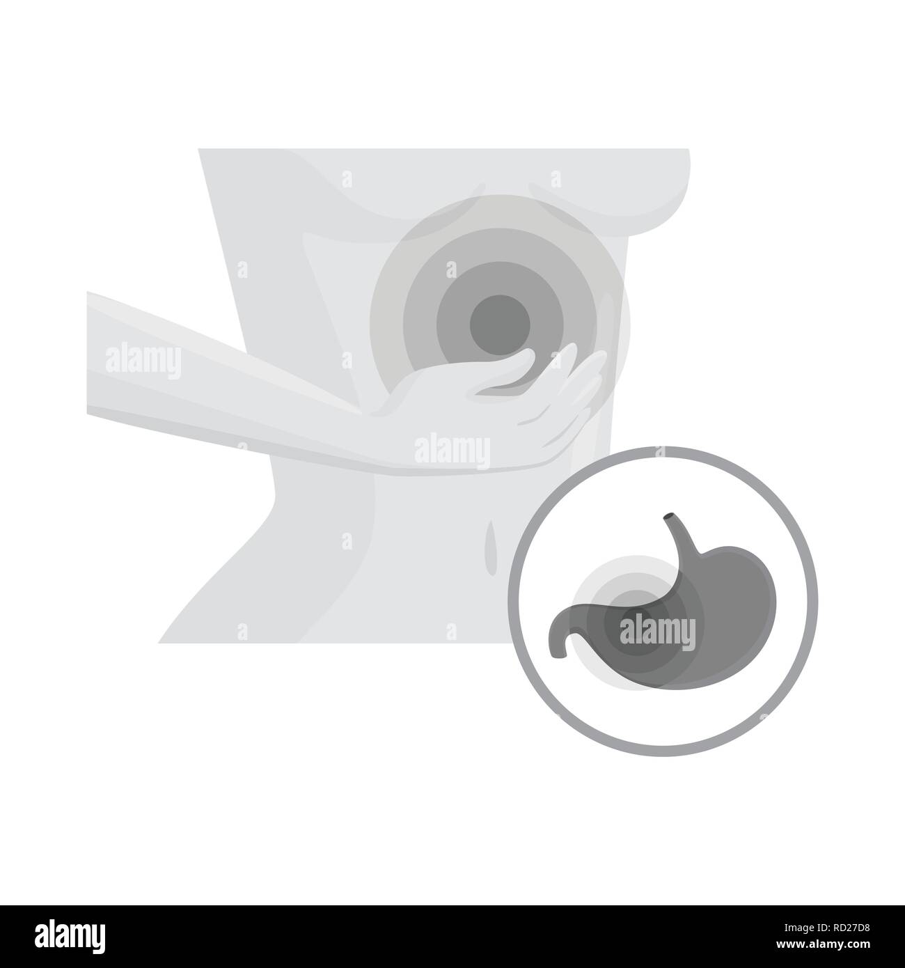 Vector illustration of suffering and injury symbol. Set of suffering ...