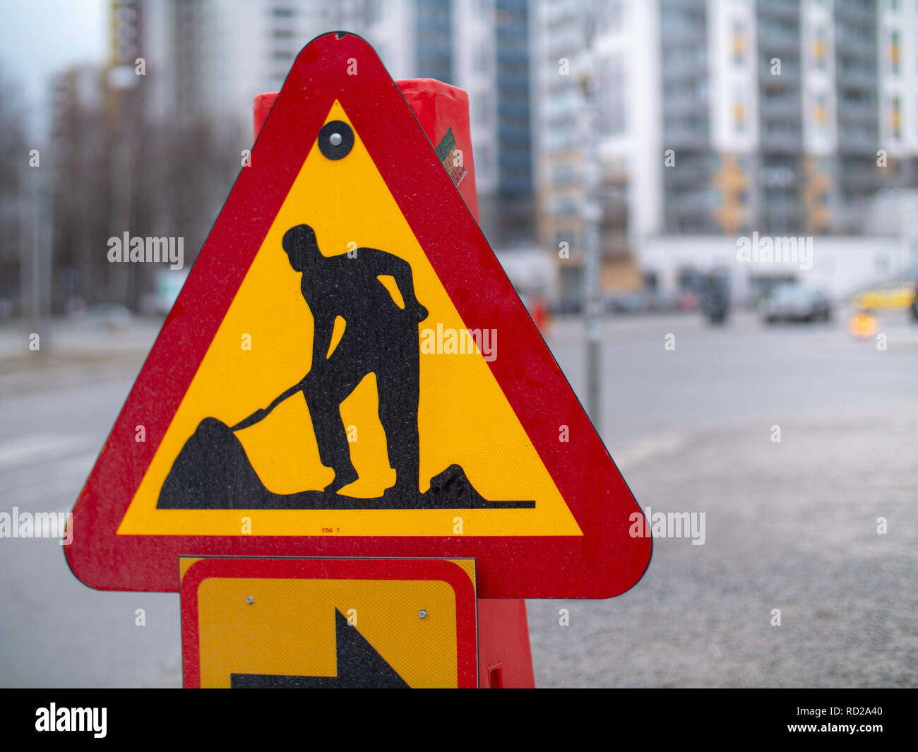Work in progress road sign hi-res stock photography and images - Alamy
