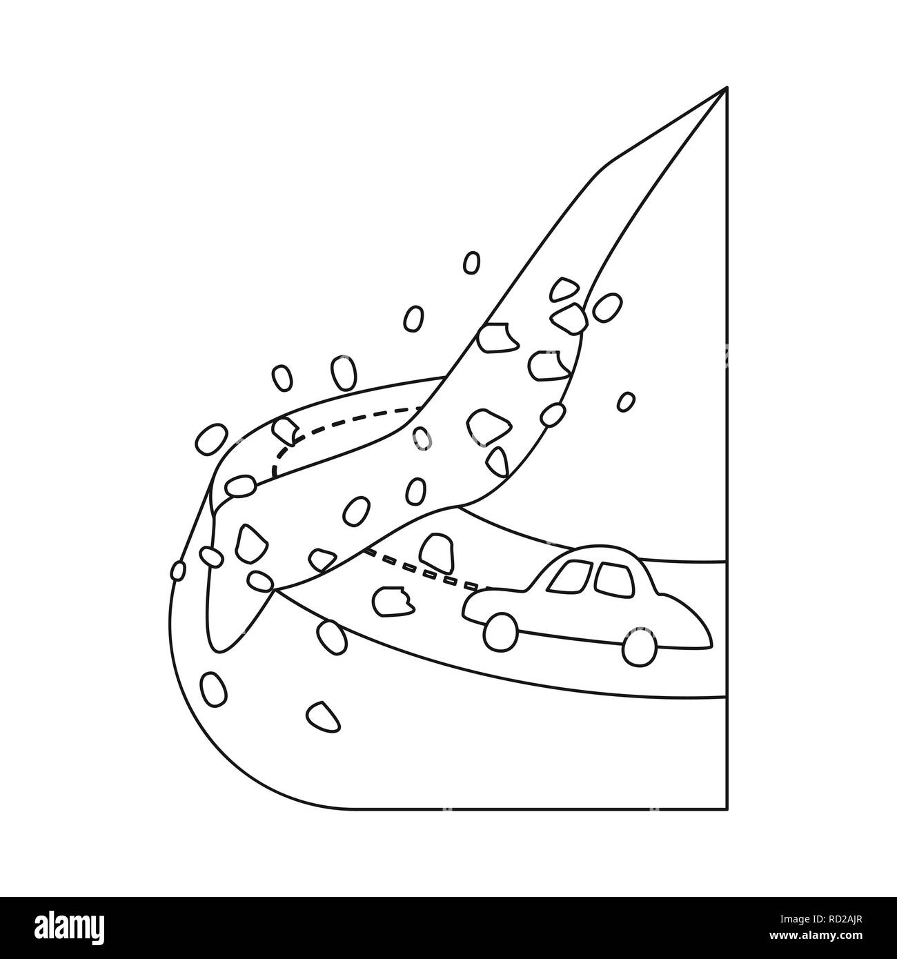 Landslide road Stock Vector Images - Alamy