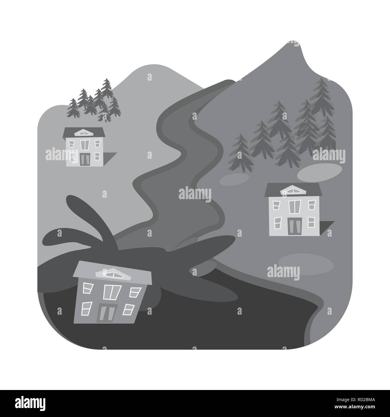 Isolated object of nature and apocalypse symbol. Collection of nature ...