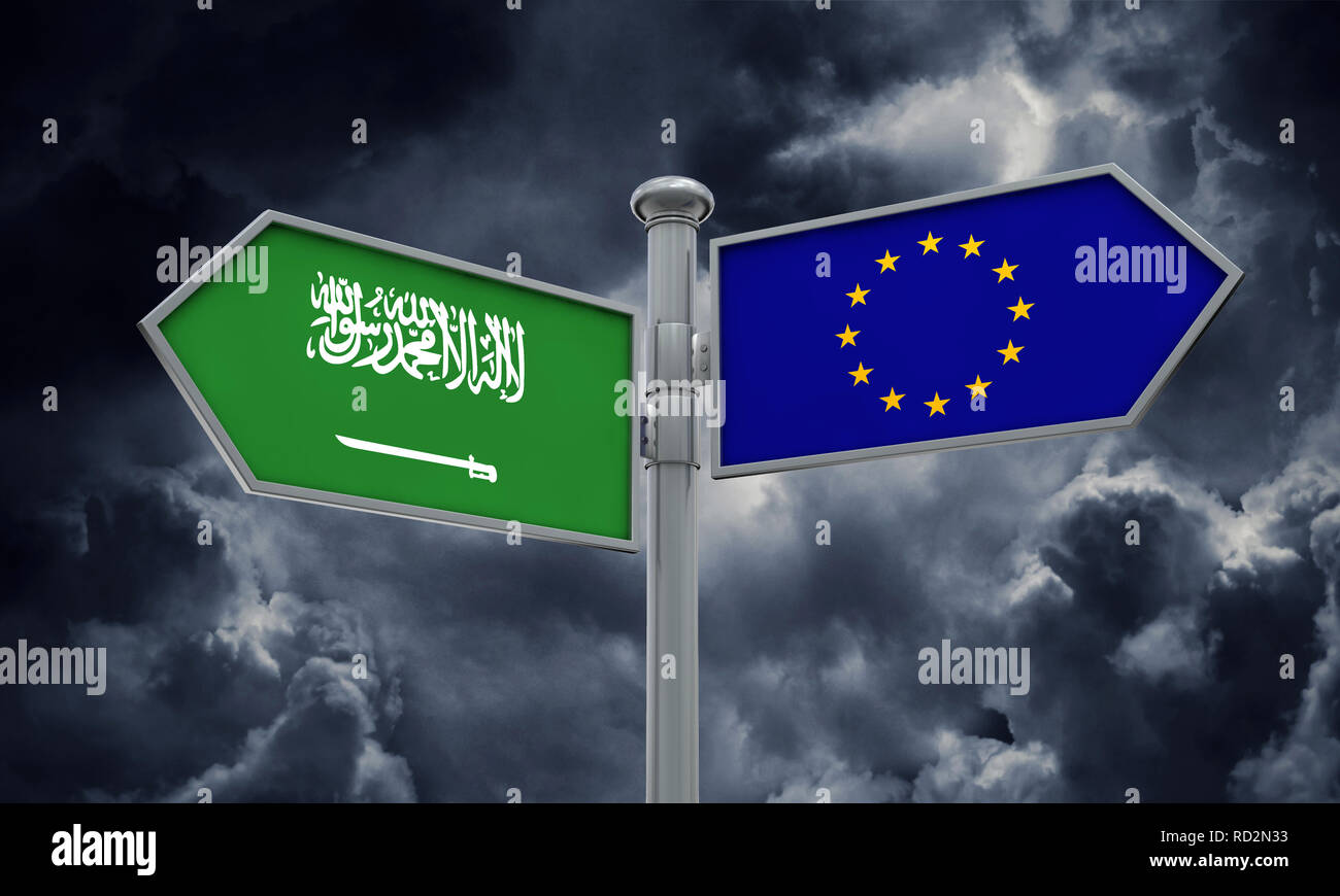 Saudi Arabia and European Union guidepost. Moving in different ...