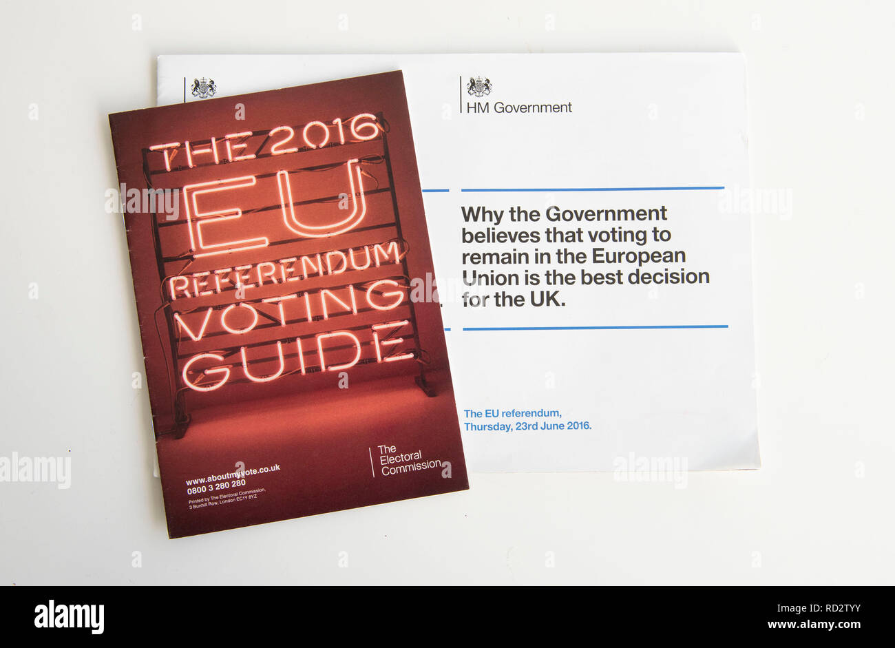 EU Referendum leaflets 2016 produced by the UK Government and the ...